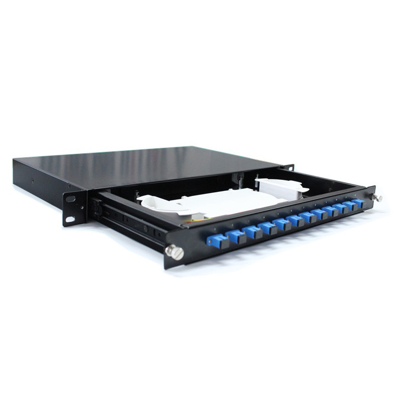 19 Inch 1u Rack-mounted Sc/upc 12-port Optical Patch Panel With Lock ...