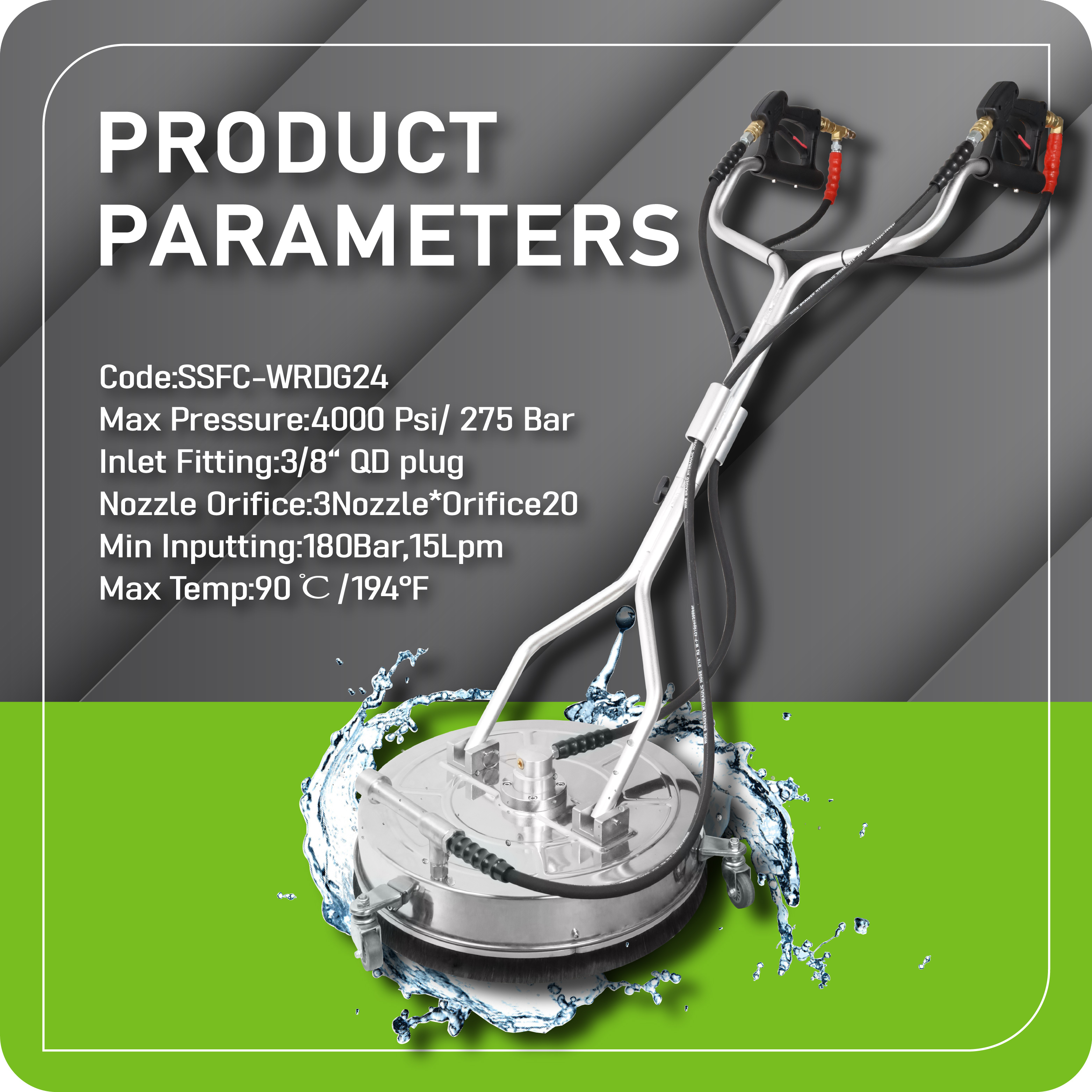 24-inch Venturi Water Recovery Dual Gun Surface Cleaner - Danau High ...