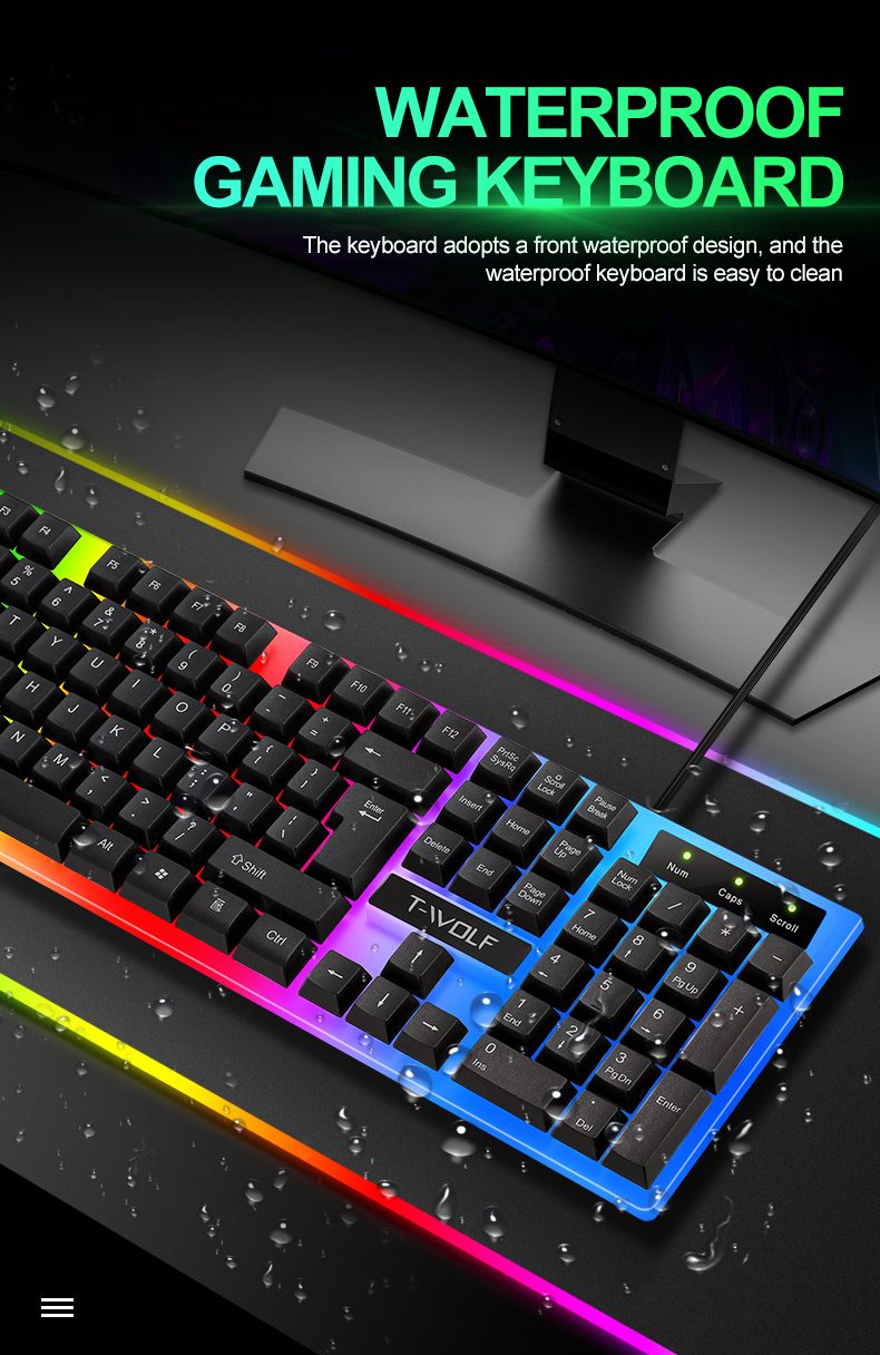 Rgb Gaming Pc Mouse And Keyboard Set - Usb Sensitive 2-in-1 Combo, High ...