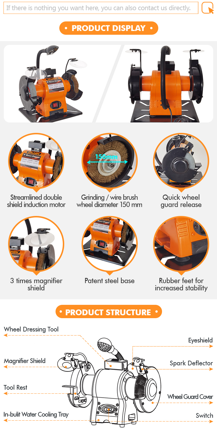 Allwin 240v 50hz 2980rpm Bench Grinder With Gooseneck Work Lamp, High ...