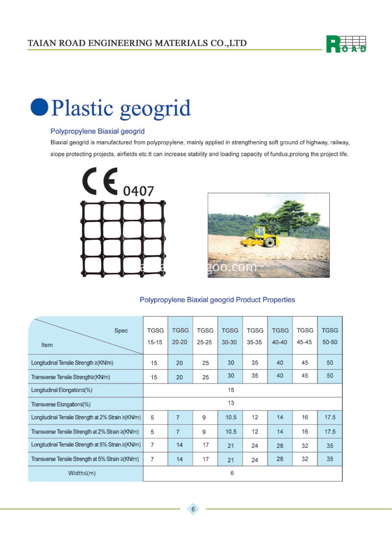 Pp Biaxial Geogrids For Soil Reinforcement, High Quality Pp Biaxial ...