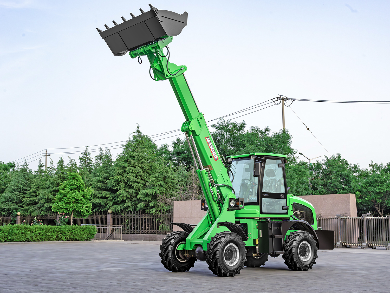 1.5 Ton Diesel Wheel Telehandler With Telescopic Arm And Imported Power ...