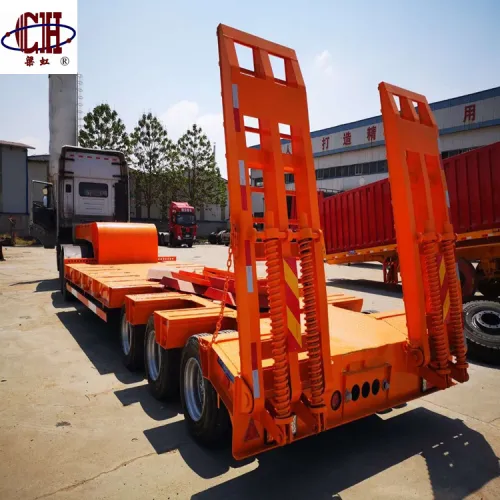 3 Axle Lowboy Low Bed Semi Trailer, High Quality 3 Axle Lowboy Low Bed ...