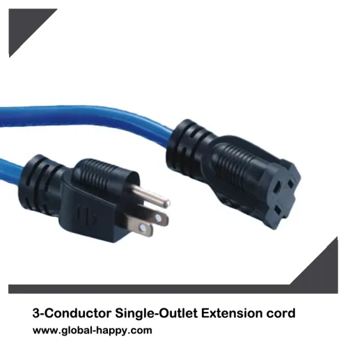 3 Conductor Single Outlet Extension Cord, High Quality 3 Conductor ...