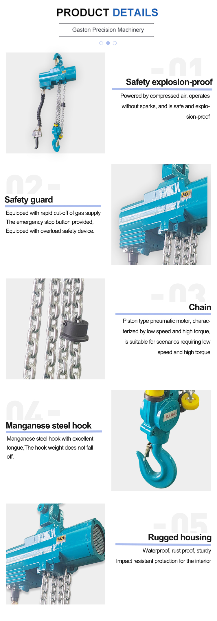 Explosion-proof Pneumatic Hoist 3-ton Ring Chain, High Quality ...
