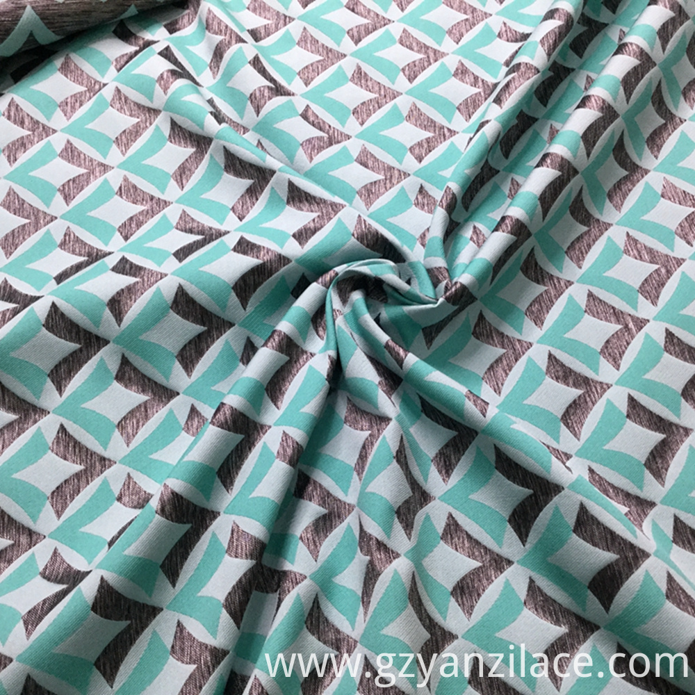 Blue Satin Geometric Jacquard Fabric China Manufacturer