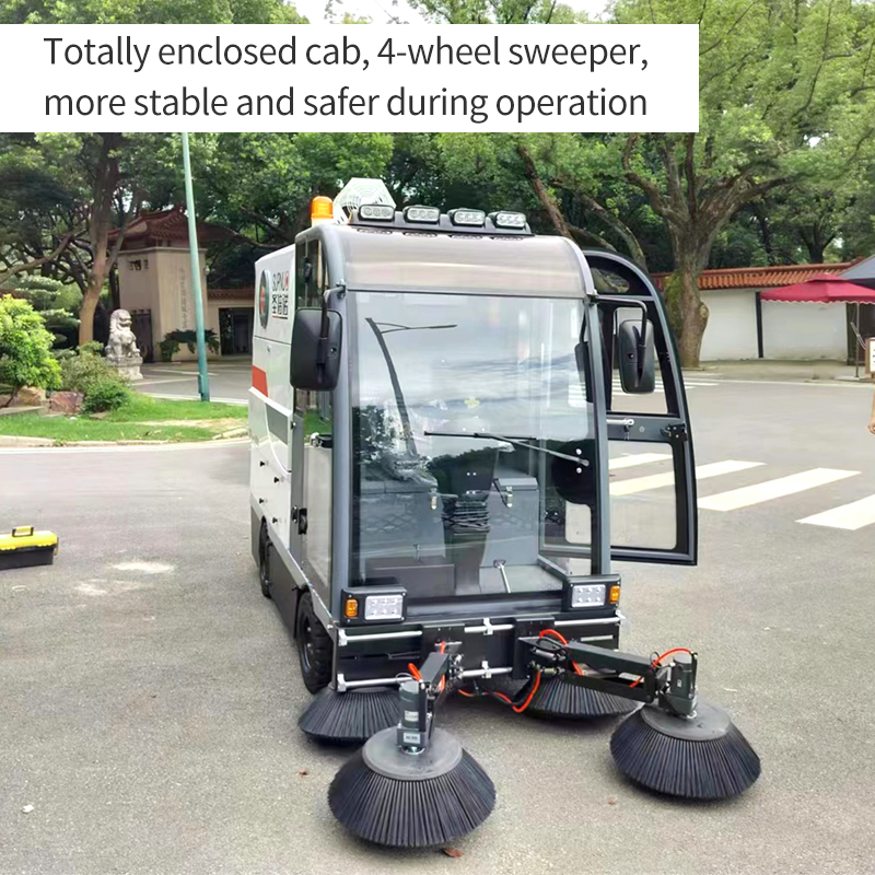 Sbn-2000bw 4 Wheel Enclosed Cab Street Sweeper, High Quality Sbn-2000bw ...