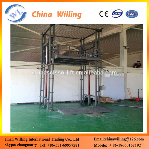 Warehouse Electric Guide Rail Hydraulic Cargo Platform Lift, High ...