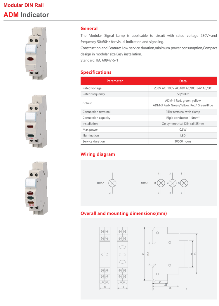 Mcb Signal Lamp 3 Colour Indicator For Circuit - Factory Direct Sales ...