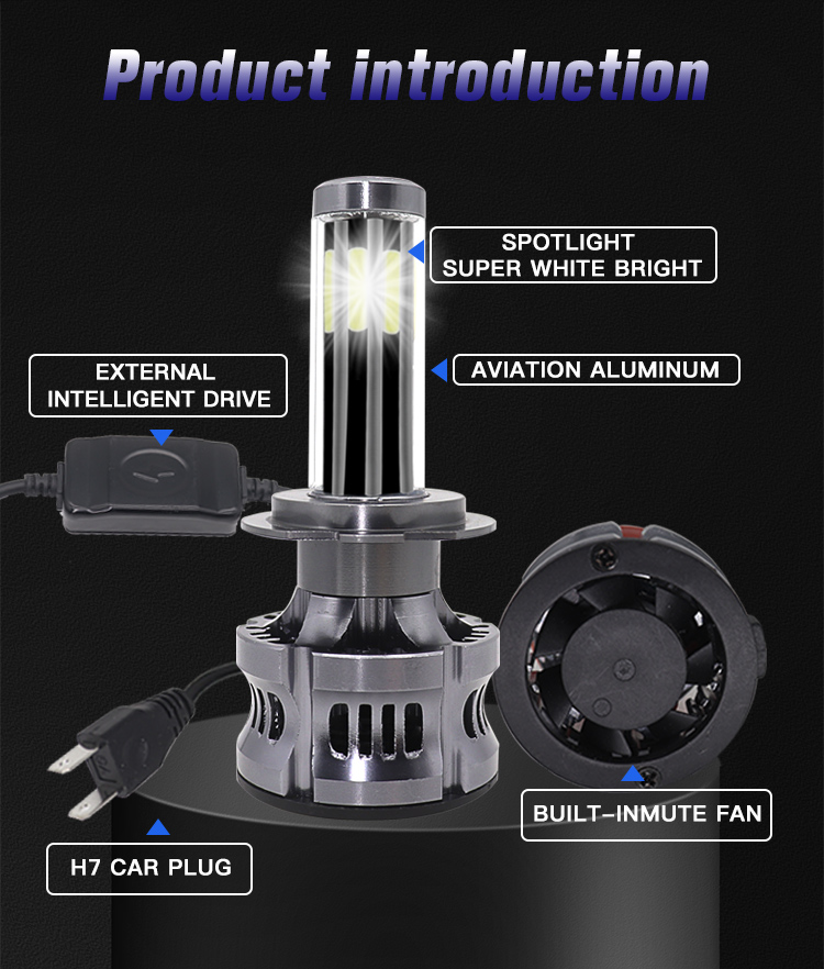 360 Led Headlight 80w Spotlight N8 Led 8 Sides Dc12v H7 Led Headlight ...
