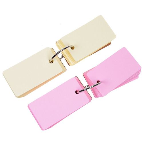 Binder Ring Easy Flip Flash Cards Study Cards, 100 Unruled Blank Pages ...