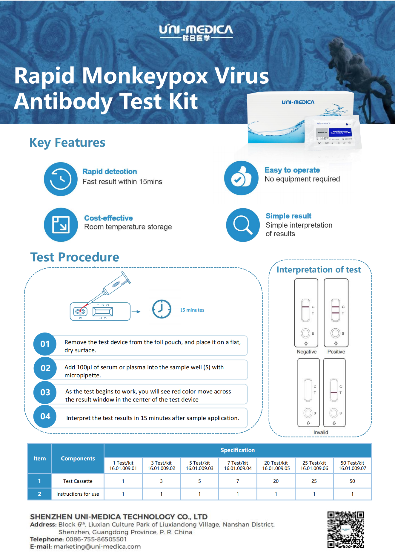 Kit Tes Antibodi Virus Monkeypox Cepat (emas Koloid), kualitas tinggi ...