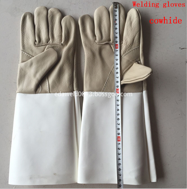 Gray Large Size Fireproof Leather Welding Gloves, High Quality Gray ...