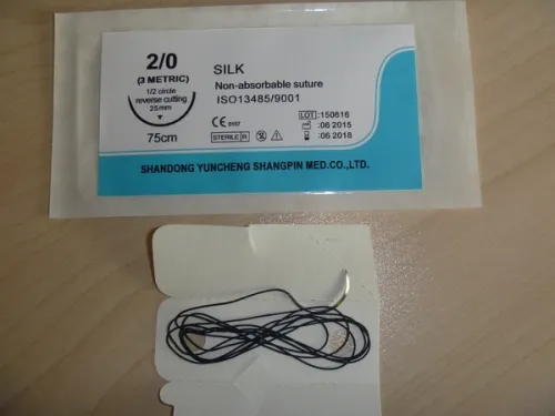 Black Silk Braided Suture Medical Suture, High Quality Black Silk ...