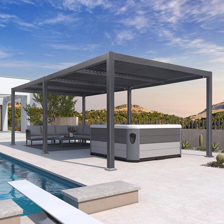 Aluminium Sun Shade Louvers For Pergola Canopy With Retractable ...