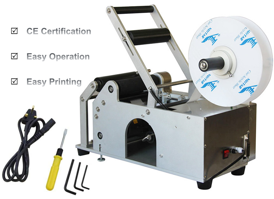 New Semi-automatic Desktop Label Printer For Food Packaging On Round ...