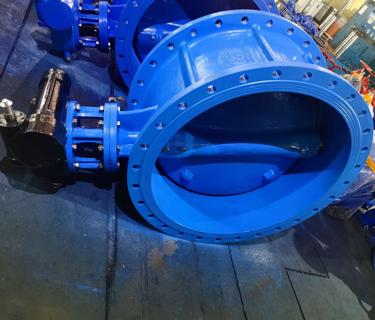 Dn900 Double Eccentric Flanged Butterfly Valve With Gearbox, Ductile ...