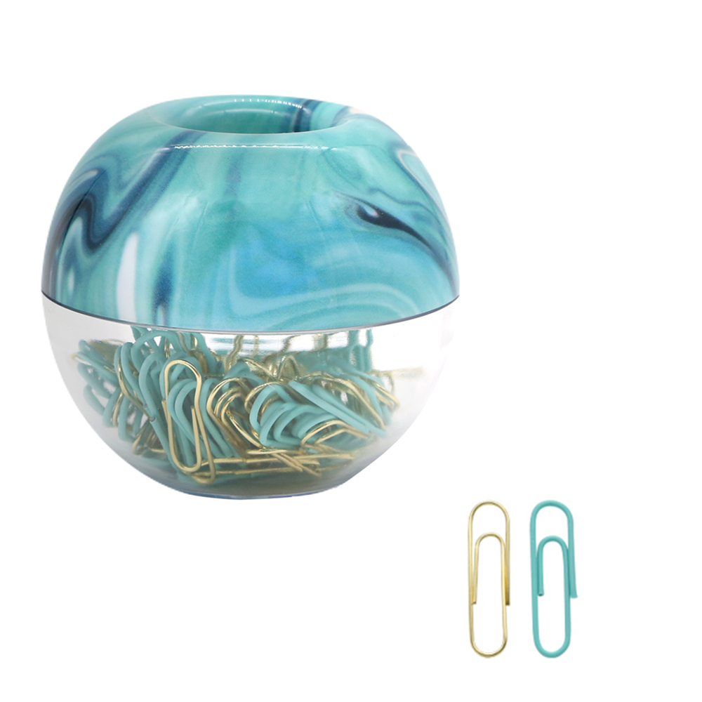 Rose Gold Paper Clips In Rosegold Round Paper Clip Dispenser Holder ...