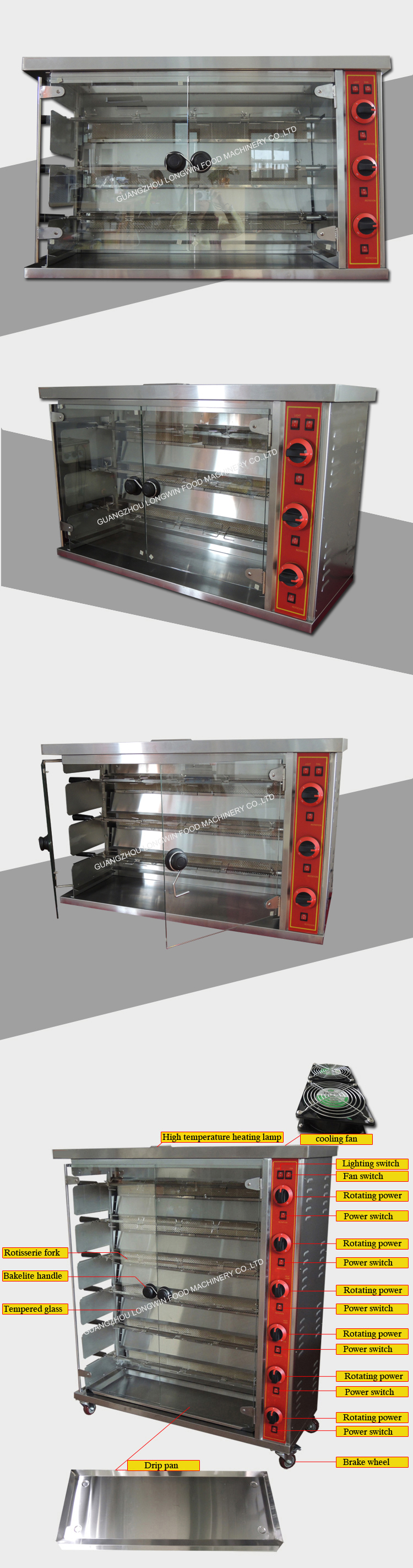 Commercial Gas Oven For Chicken Roasting And Food Truck Rotisserie With ...