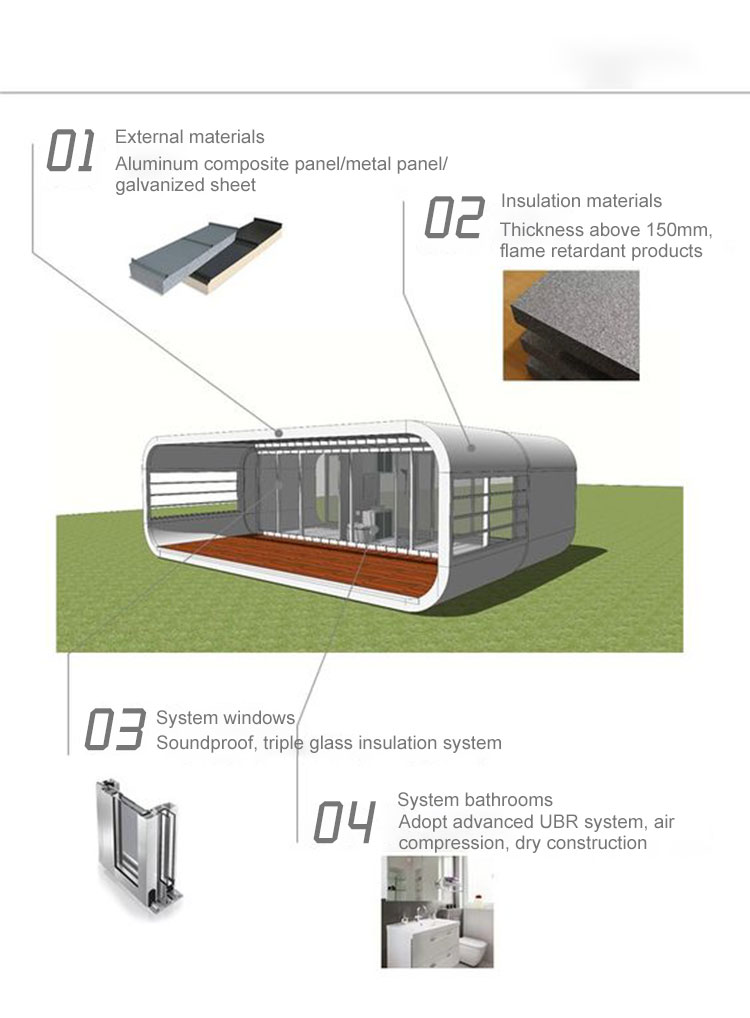 Modern Modular 20ft Pod Movable House, High Quality Modern Modular 20ft ...