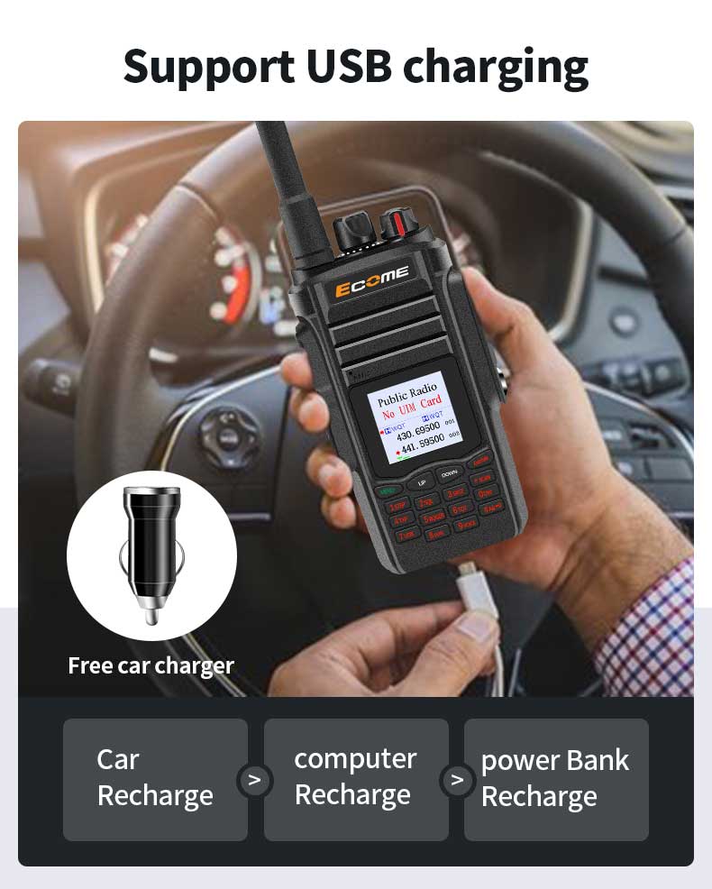 Ecome Platform Gsm Long Range 4g Unlimited Range Walkie Talkie With Sim ...