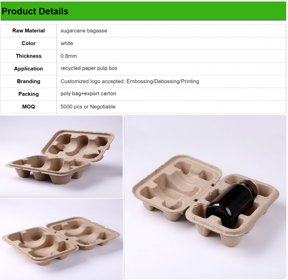 Recycled Pulp Inner Tray Insert Wine Packaging Box, High Quality ...