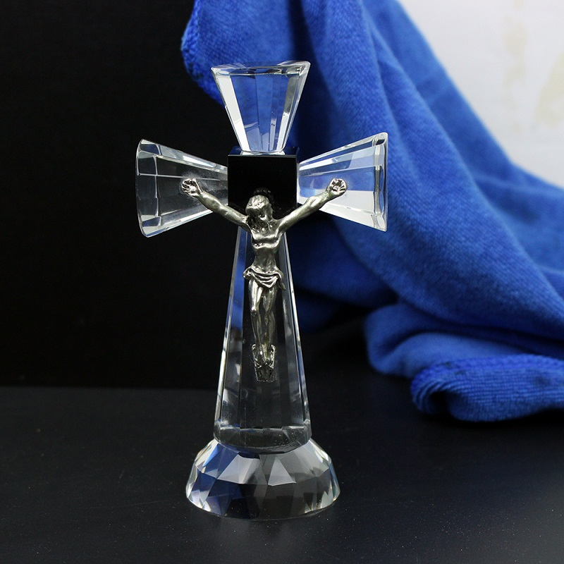 Crystal Jesus On The Cross Figurine - Perfect Baptism Gift, High ...