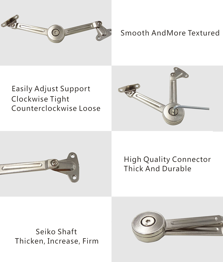 100lbs Heavy Duty Lid Up Stay Support Buffer Hinge For Soft Open Doors ...