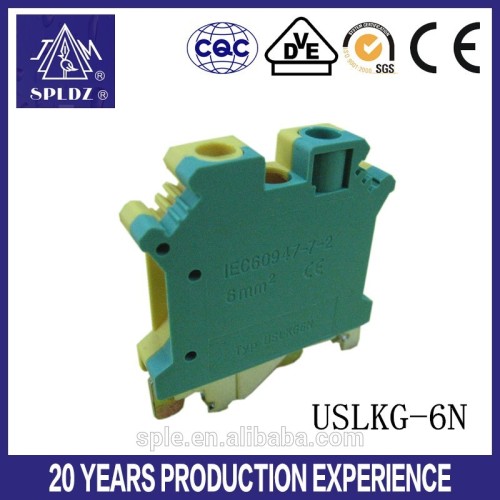 Din Rail Euro Grounding Terminal Block Uslkg-6, High Quality Din Rail ...