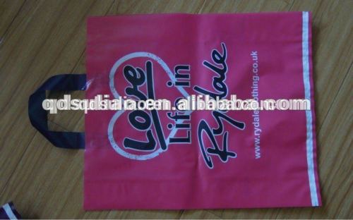 Black Flexi-loop Handle Carrier Plastic Bag, High Quality Black Flexi ...