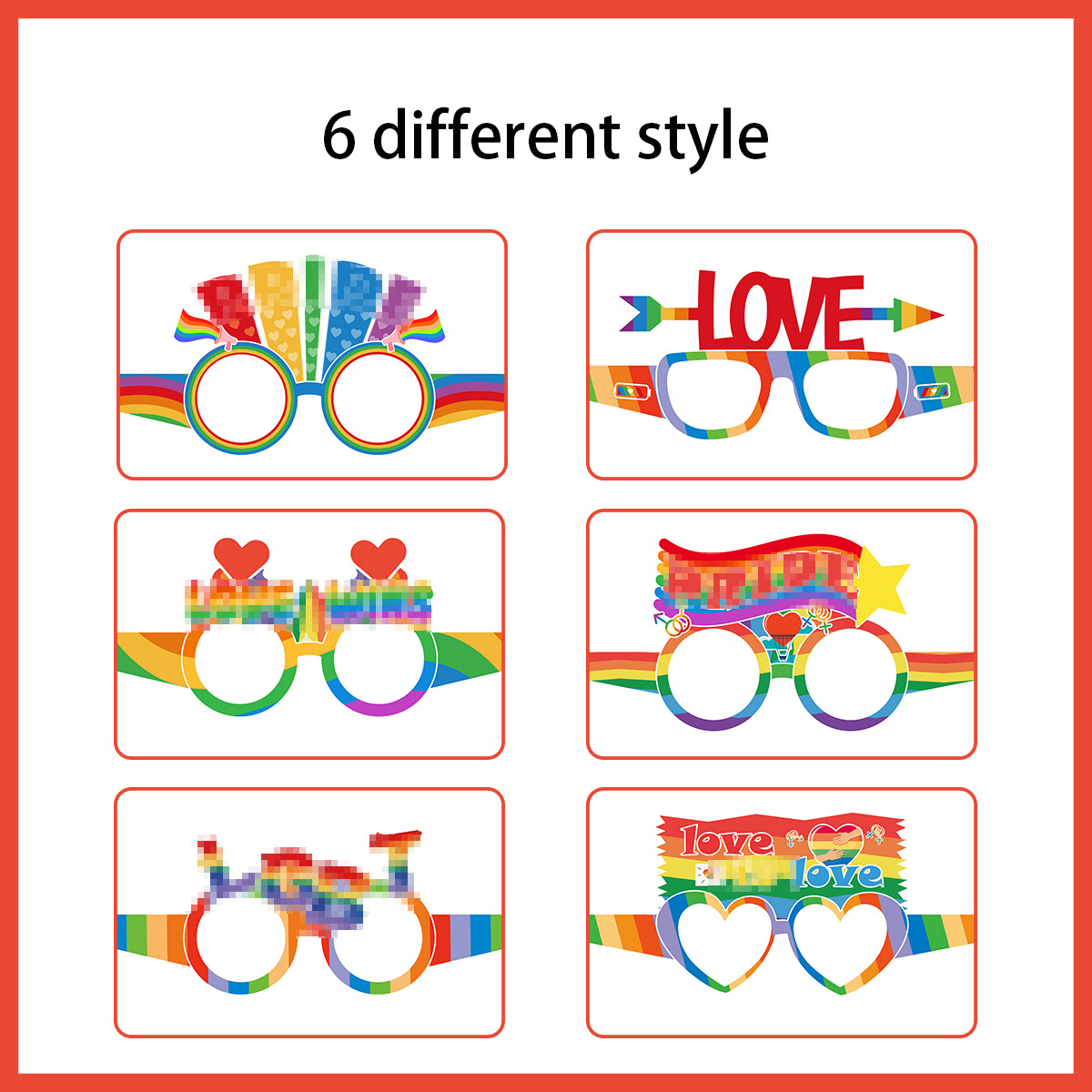 Rainbow Festival Party Paper Glasses - Quirky Photo Shoot Fun, High ...