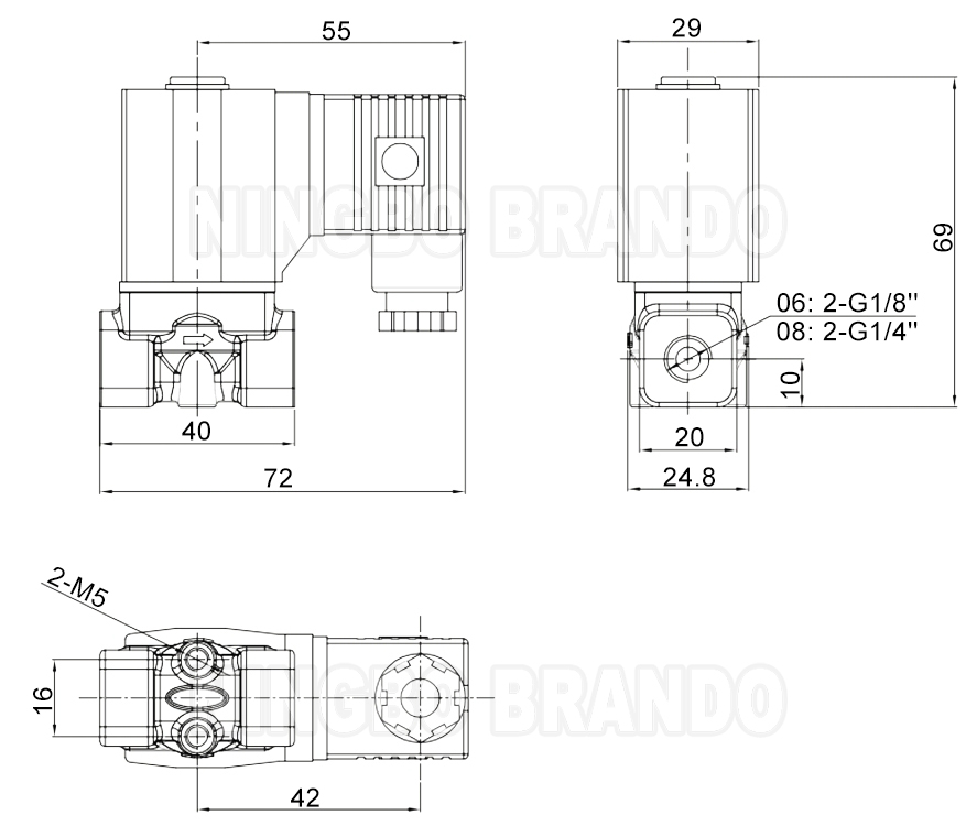 2S030-08 Airtac Type Stainless Steel Solenoid Valve 220V China ...