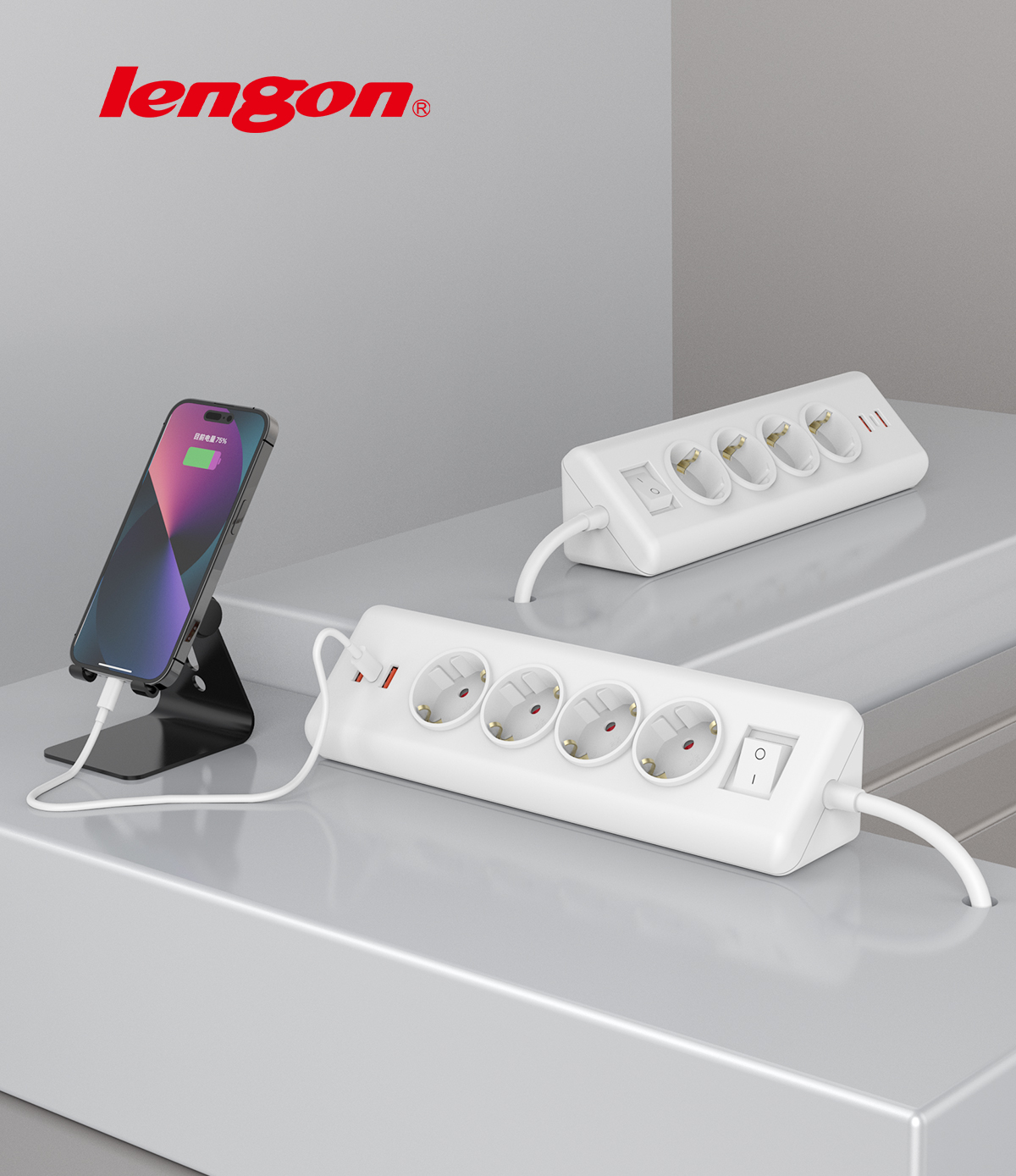 Eu Smart Corner Electrical Power Socket With 2 Usb And 1 Type-c, 220 ...