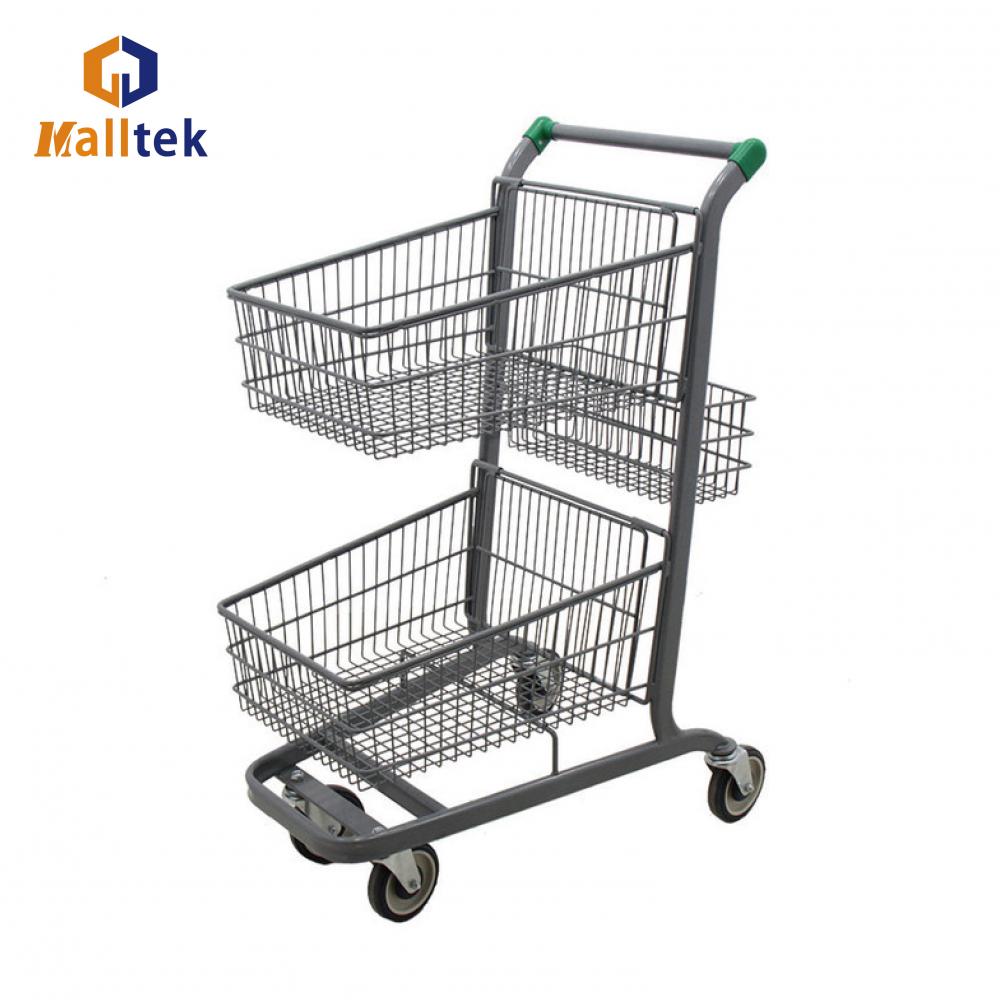 Supermarket Three Layers Metal Shopping Basket Trolley, High Quality ...