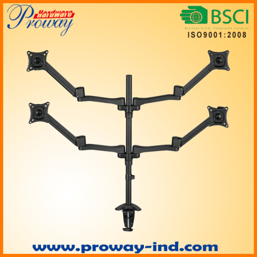 Height Adjustable Quad Monitor Stand Hydraulic System Desk Installation ...