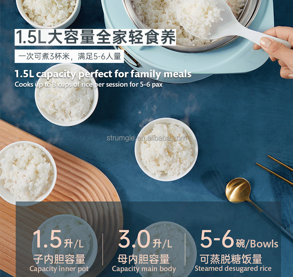 Advanced Digital Rice Cooker With Low Sugar Function, Stainless Steel ...