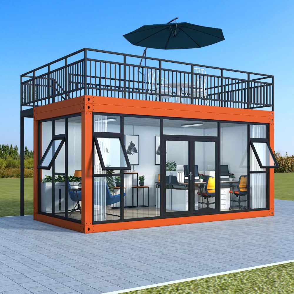 Modern 20 Ft Double Storey Container Houses With Glass For Rent, High ...