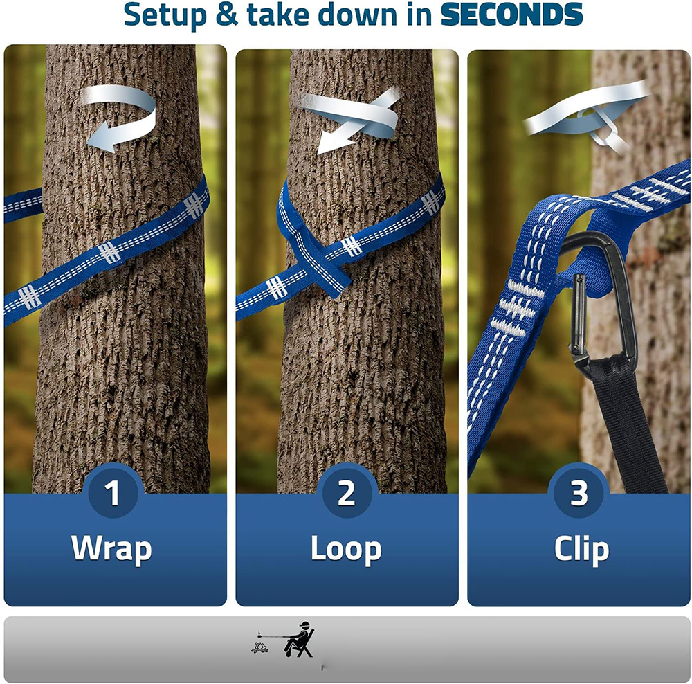 Versatile Heavy Duty Hammock Tree Straps Set With 26 Loops 100% No ...
