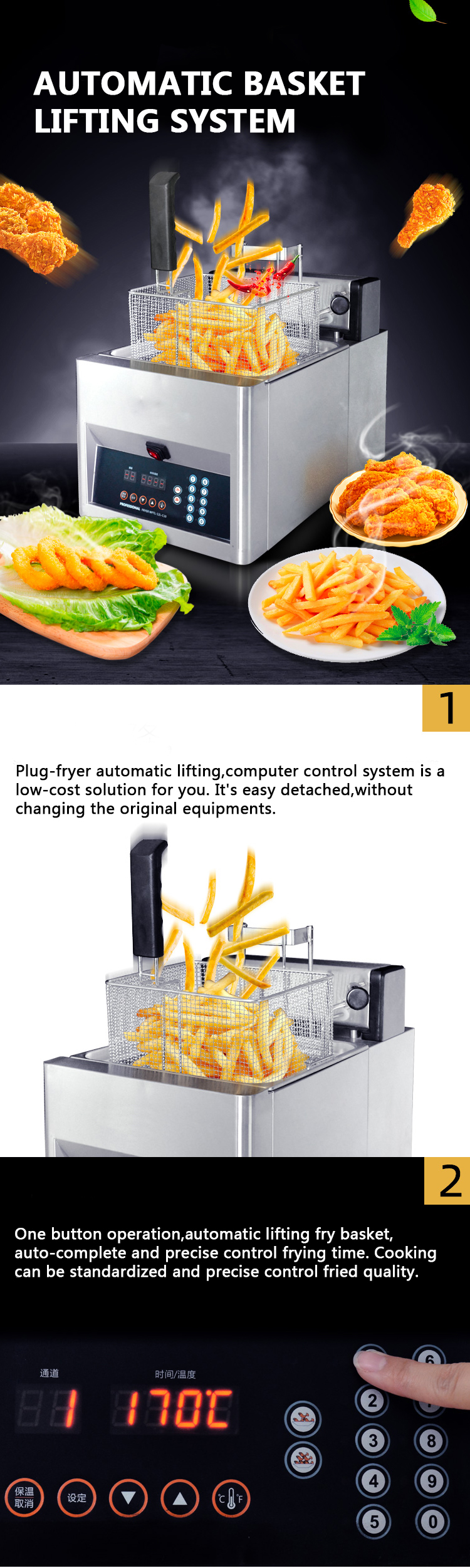 Automatic Basket Lifting System For Commercial Fryers, High Quality ...