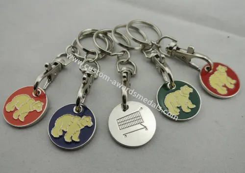 Bear Logo Iron / Brass / Copper Metal Trolley Coin, Shopping Trolley ...
