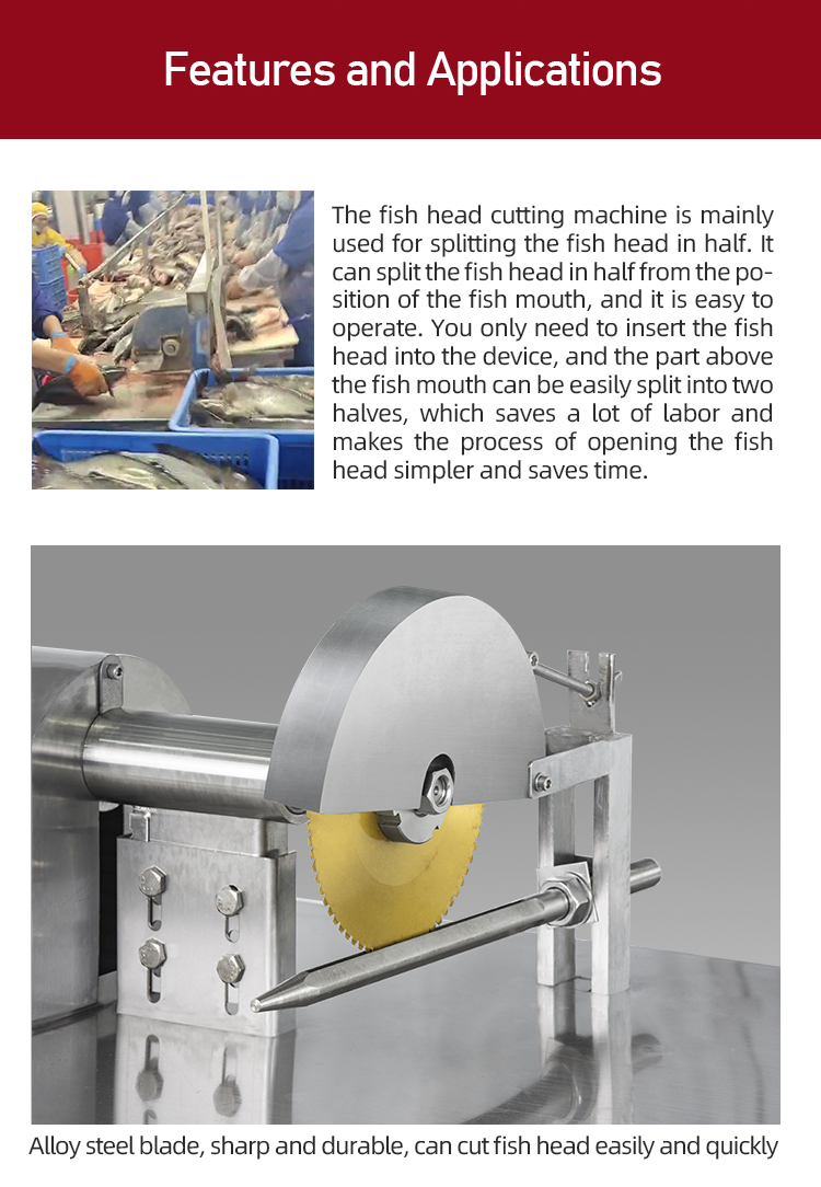 Stainless Steel Industrial Electric Automatic Fish Head Cutting Machine ...