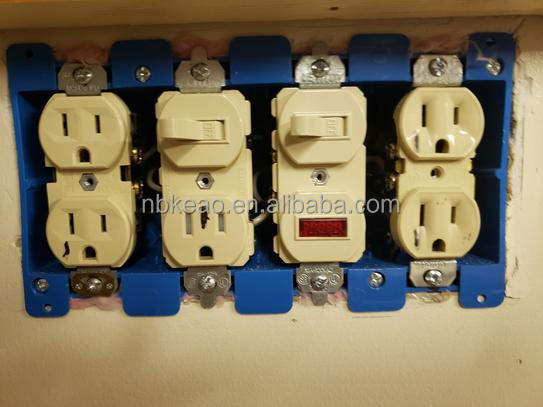 Work Outlet Box 4 Gang Blue Wall Outlet Extender Weatherproof Outlet ...