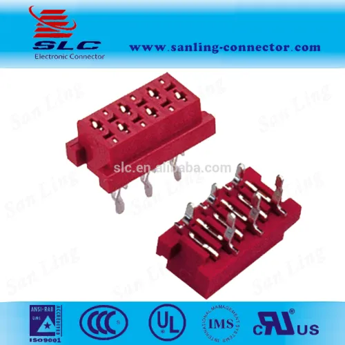 1.27mm Pitch Female Micro Match Connectors,dual Row, Straight ,red ...