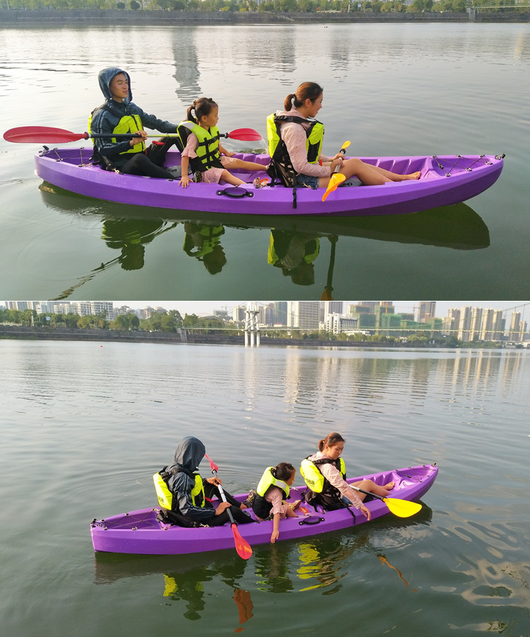 Hdpe Plastic Family Kayak With 3 Seats For Lake Rowing, High Quality ...