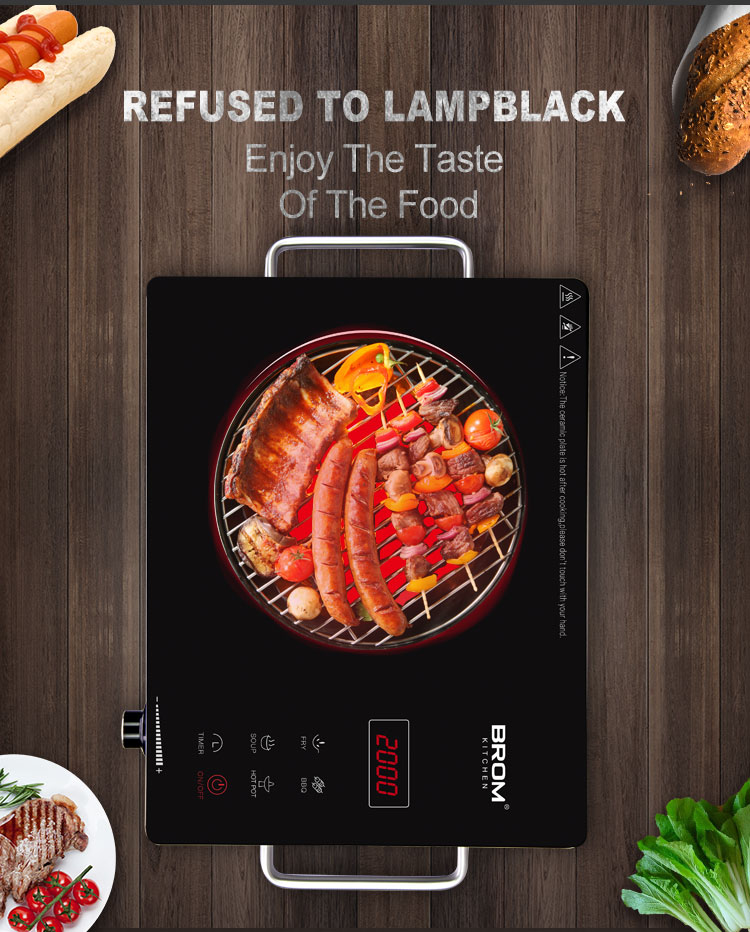 Hob Black Electric Bbq Stove Grill With Stainless Steel Shell, Infrared ...