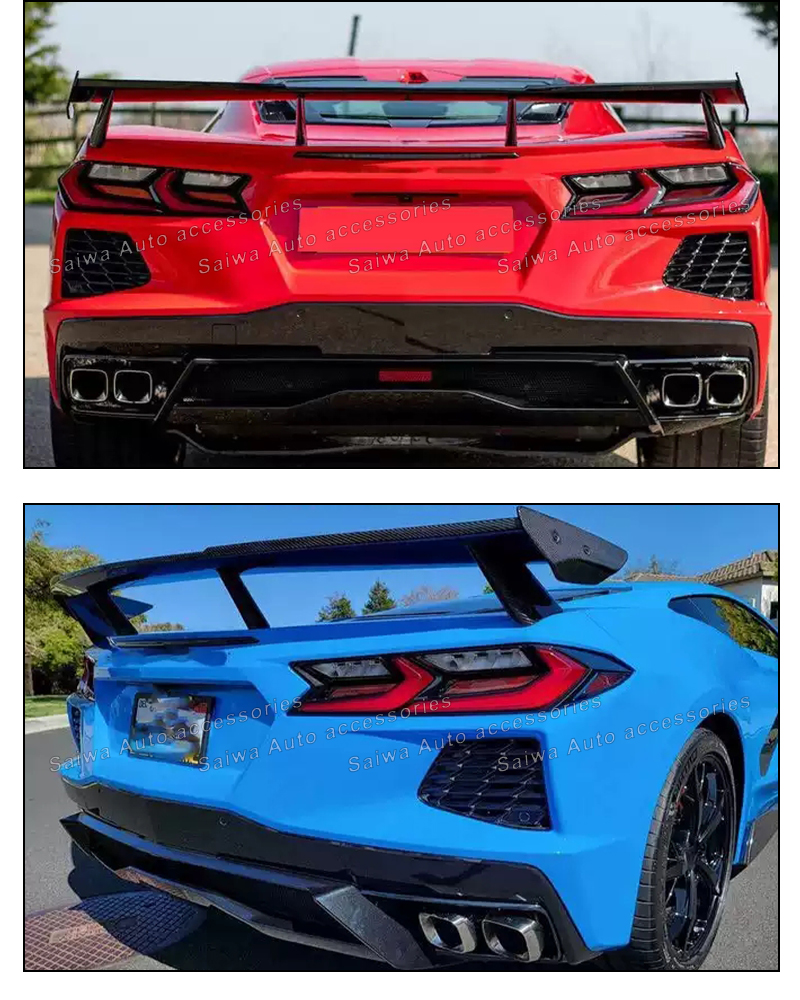 Sw Carbon Fiber Rear Spoiler For Chevrolet Corvette C8 2020-2021, High ...