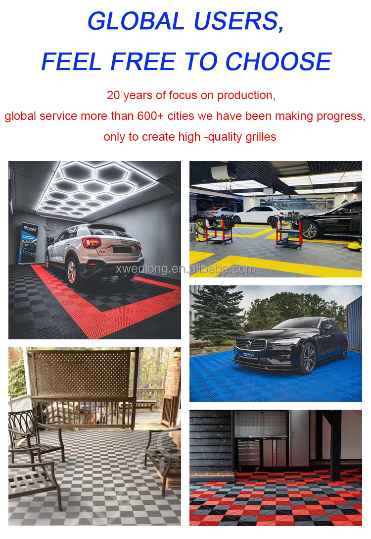 Interlocking Plastic Garage Floor Tiles With Vented Drainage For Car ...
