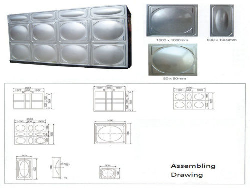 Square Sectional Water Tanks For Drinking Water Storage ,stainless ...