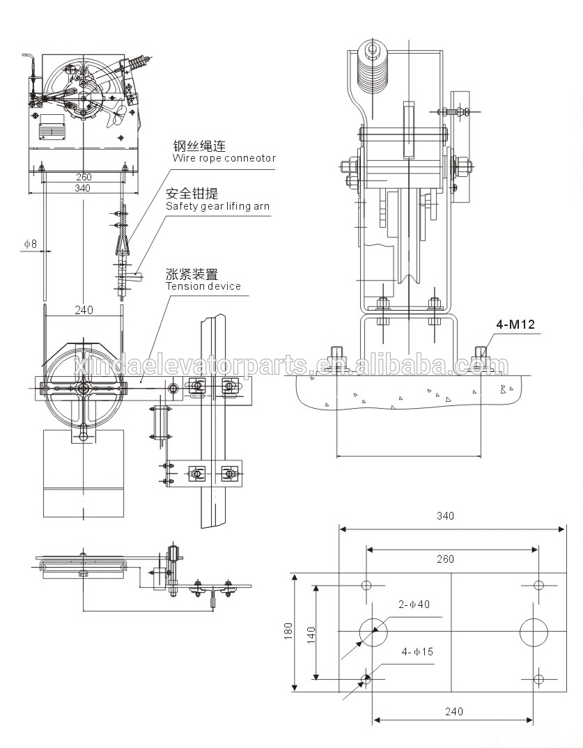 Wire Rope Elevator Speed Governor For Two-way Safety Gear China ...