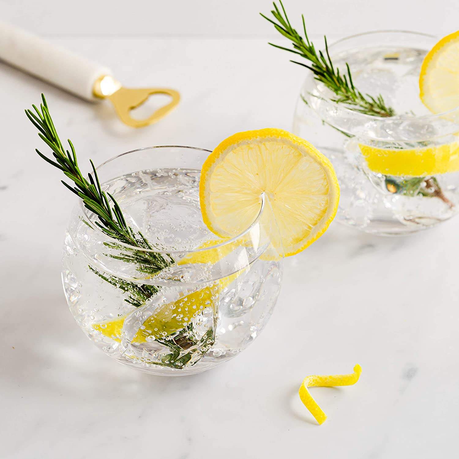 Classical Fishbowl Balloon Shape Clear Stemless Gin Glasses, High ...